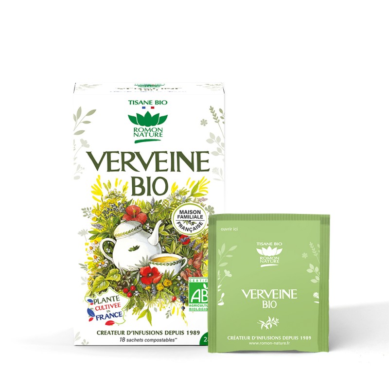 Ensemble de 20 sachets de tisane Verveine bio - Romon Nature – Eugène Allard Cuisine et Tendances