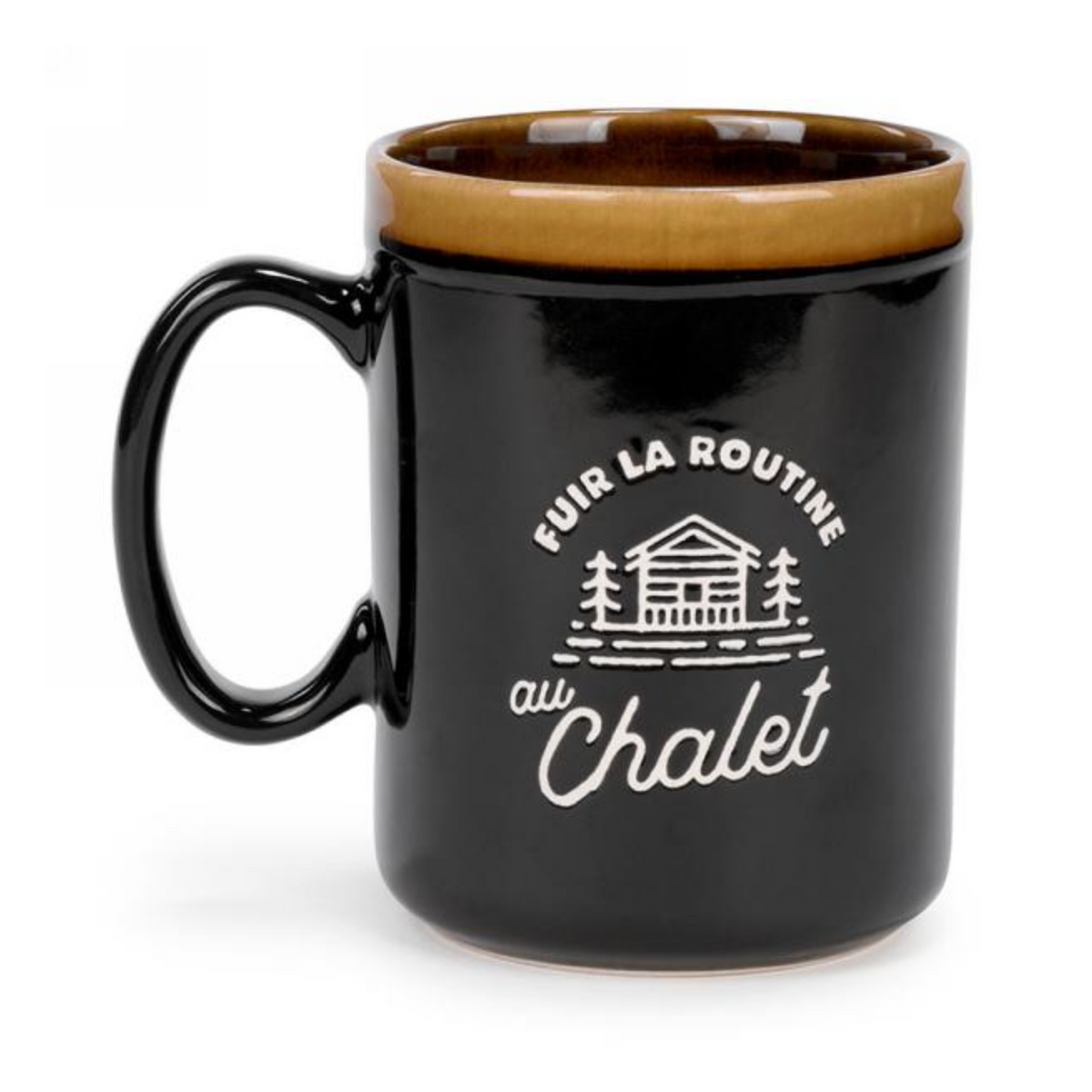 Tasse "Fuir la routine au chalet" – Eugène Allard Cuisine et Tendances